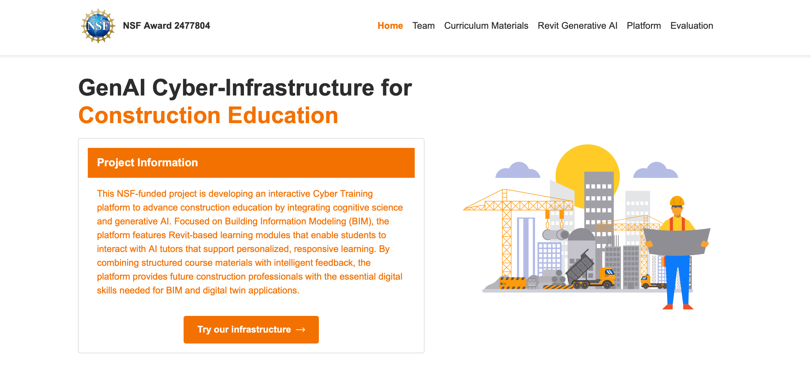 GenAI Cyber-Infrastructure for Construction Education